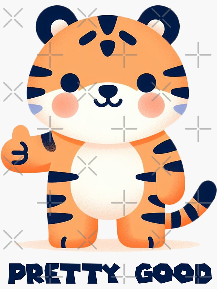 "Cute tiger, thumbs up gesture: pretty good" Sticker for Sale by ...