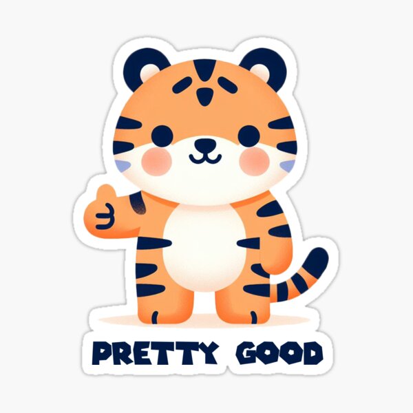 "Cute tiger, thumbs up gesture: pretty good" Sticker for Sale by ...