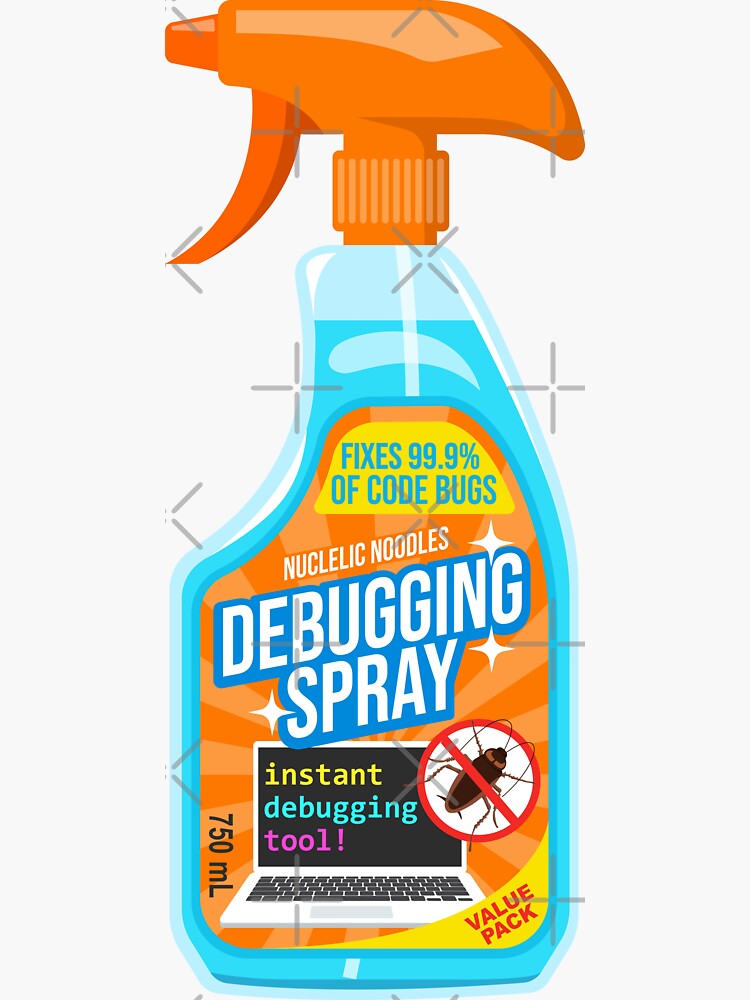 "Debugging Spray" Sticker for Sale by Nucleic Noodles | Redbubble