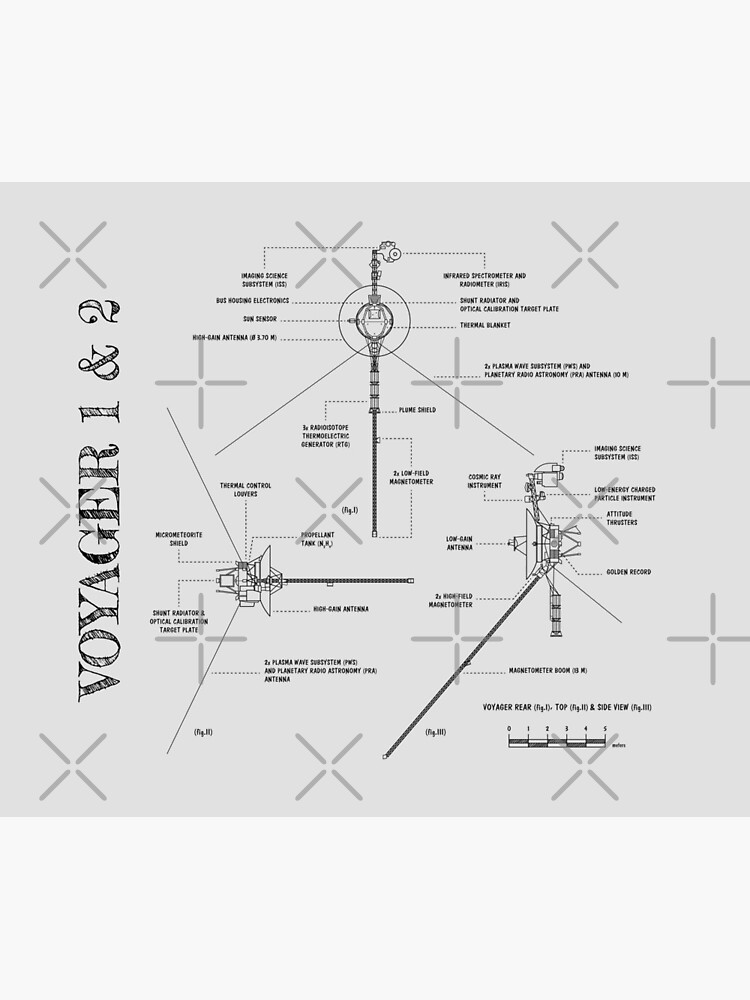 "Voyager. Deep Space Exploration Probes (White Stencil - No Background ...