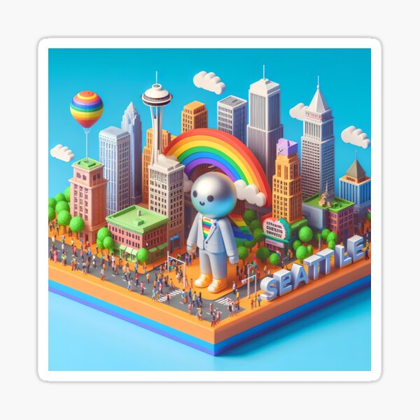 "LGBTQIA Pride in Seattle" Sticker for Sale by artemprint | Redbubble