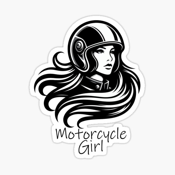 "Motorcycle Girl, Woman on the motorcycle, Moto passion" Sticker for ...