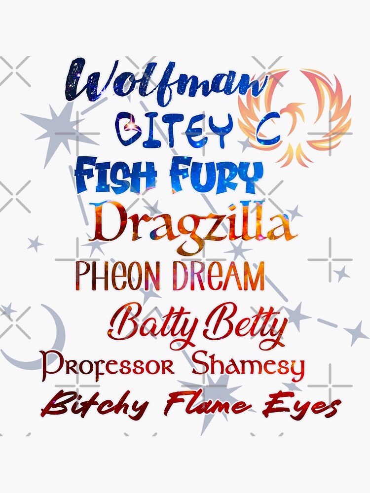 "Wolfman Bitey C Fish Fury Dragzilla" Sticker for Sale by Celticrose721 ...