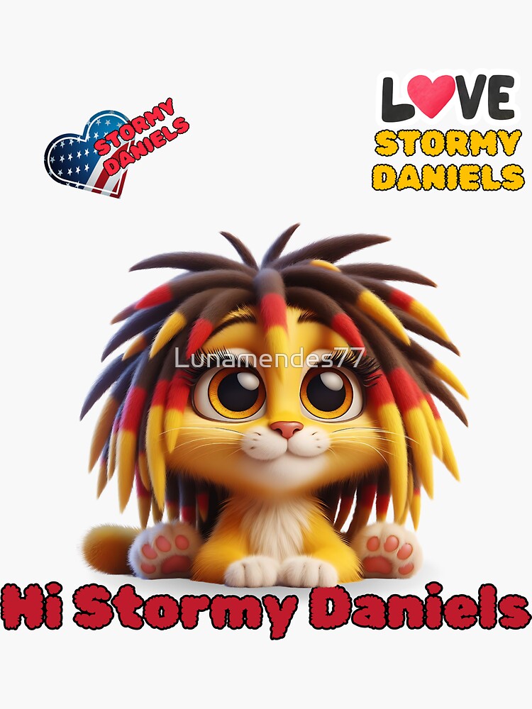 "Stormy Daniels sticker, with cute kitten" Sticker for Sale by ...