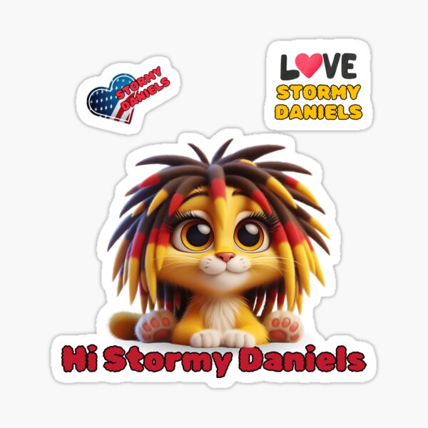 "Stormy Daniels sticker, with cute kitten" Sticker for Sale by ...