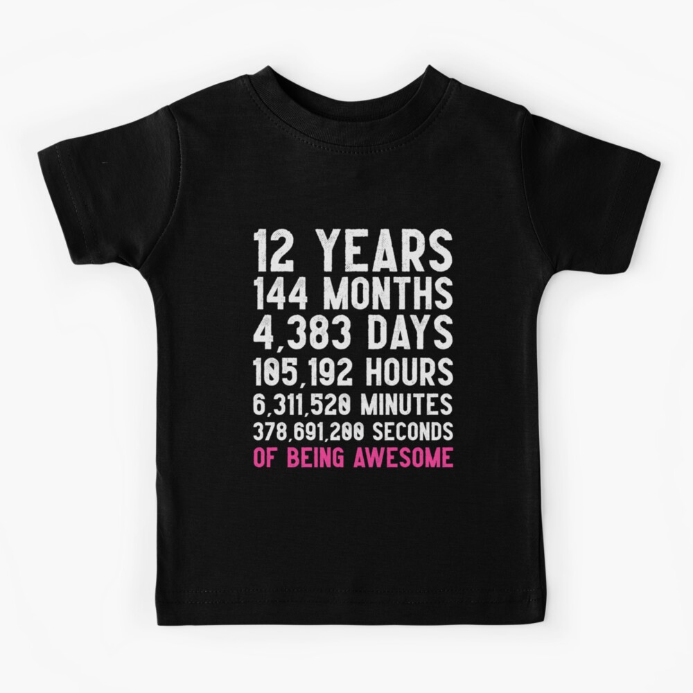  Girls 12th Birthday Countdown T Shirt Funny Gift Birthday Gift 12 Year
