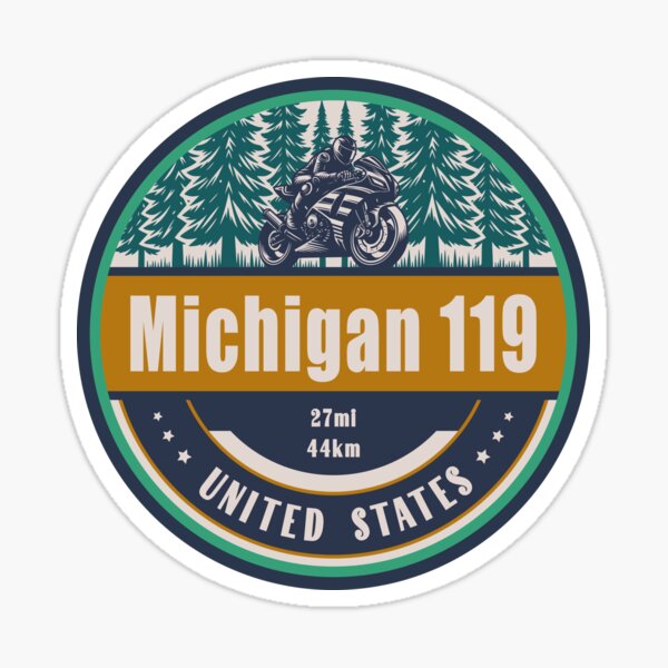 "M-119 Michigan Highway US Motorcycling Design" Sticker for Sale by ...
