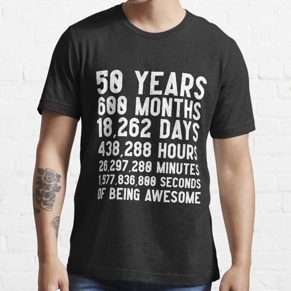 "50th Birthday Countdown T-Shirt Funny Gift Birthday Gift 50 Year Olds ...