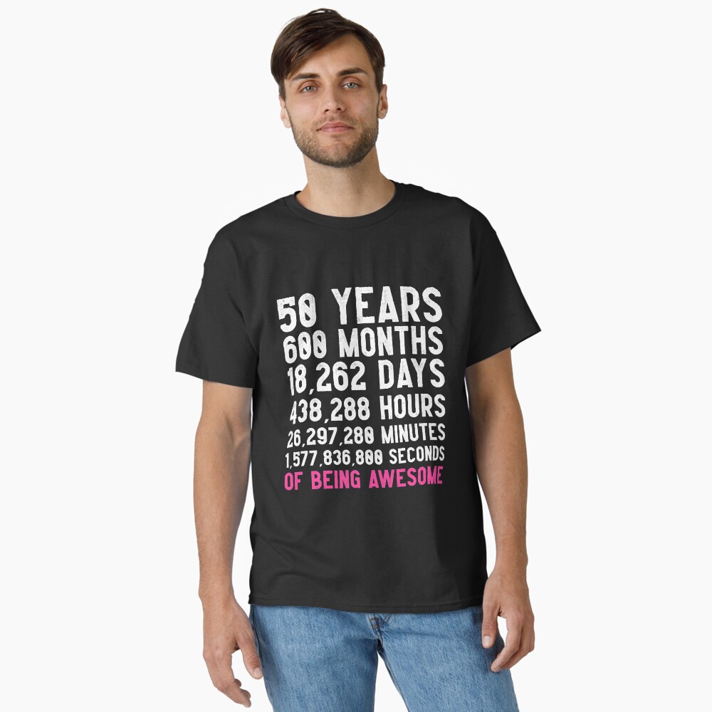 "Women's 50th Birthday Countdown T-Shirt Funny Gift Birthday Gift 50 ...