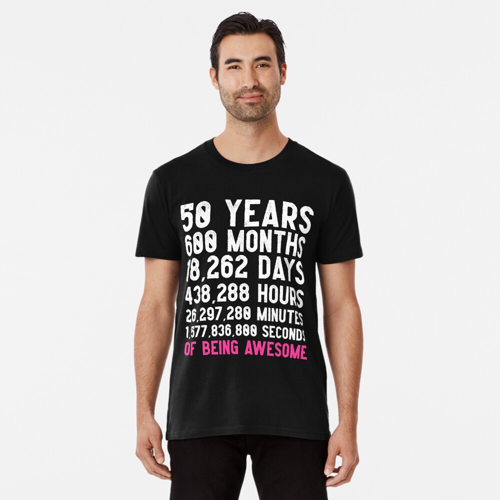 "Women's 50th Birthday Countdown T-Shirt Funny Gift Birthday Gift 50 ...