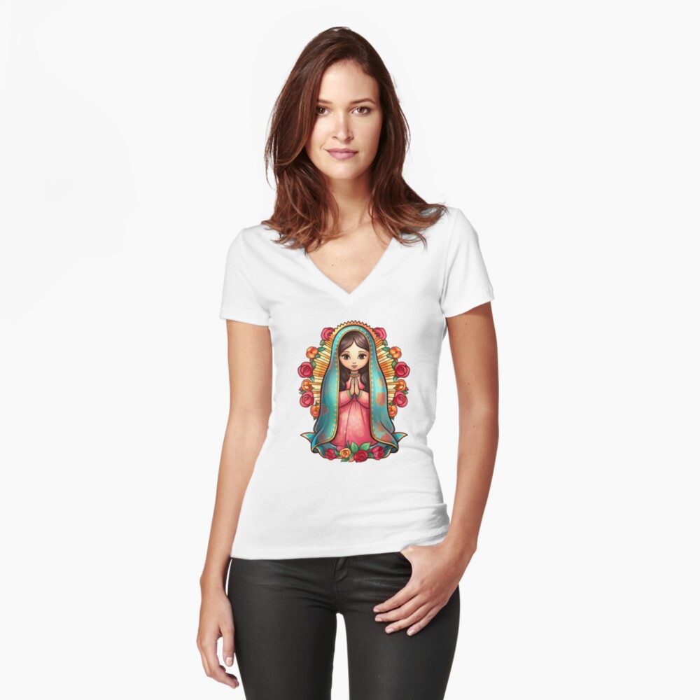 "Virgen De Guadalupe Virgin Mary Cute Cartoon Chibi Virgencita" Sticker ...