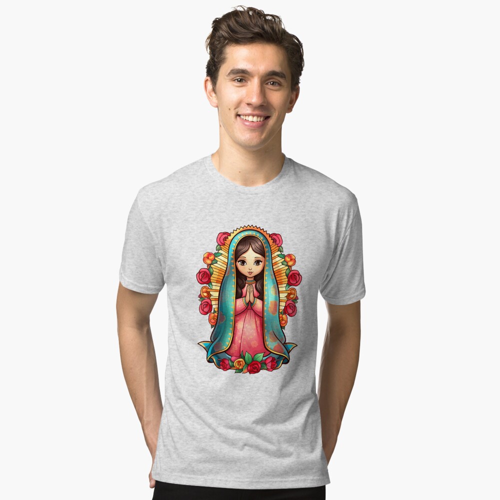 "Virgen De Guadalupe Virgin Mary Cute Cartoon Chibi Virgencita" Sticker ...
