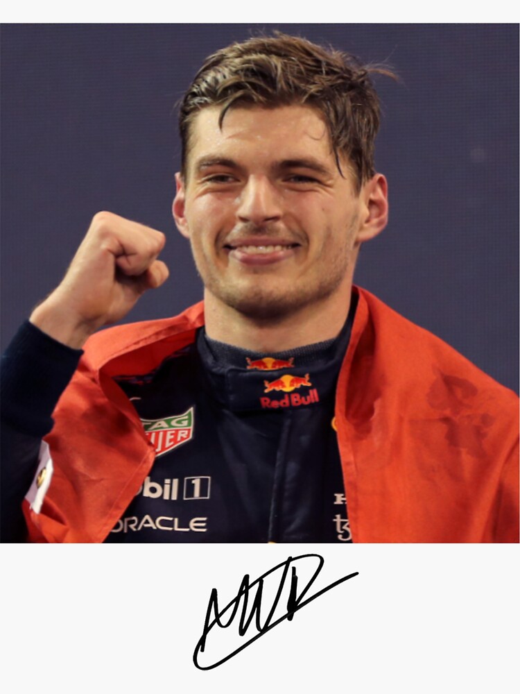 "Max Verstappen signature print" Sticker for Sale by cceridwenx | Redbubble