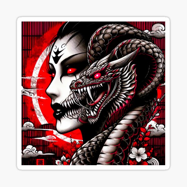 "Yokai - Snake Woman" Sticker for Sale by YokaiArts | Redbubble
