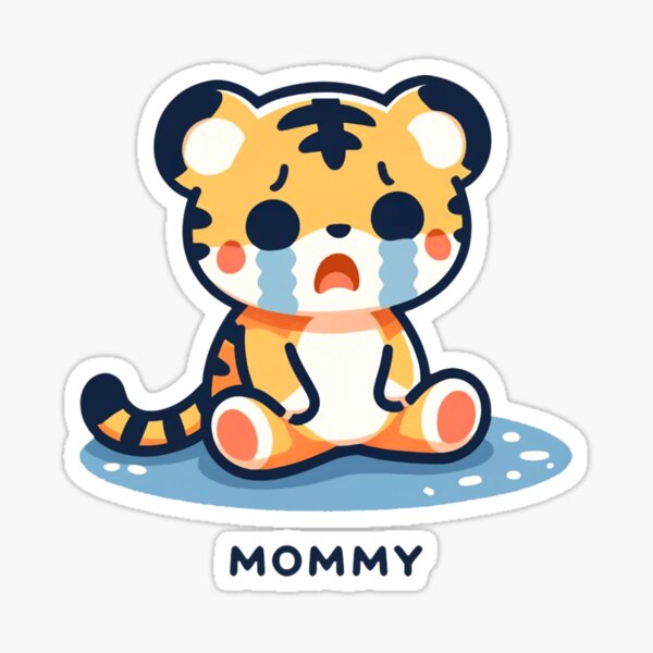 Pegatina for Sale con la obra «Lindo bebé tigre está llorando, mami ...