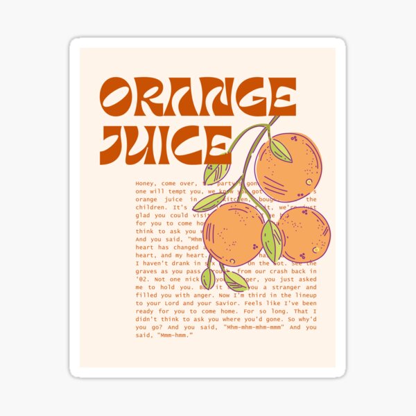 "orange juice" Sticker for Sale by sunny ☀ | Redbubble