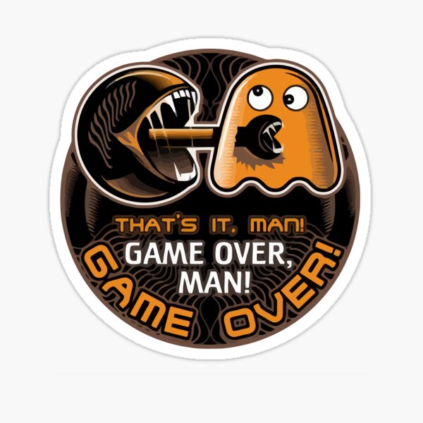 "Alien Game Over Man" Sticker for Sale by MatthewBrow77 | Redbubble