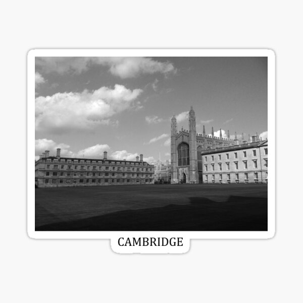 "Cambridge University - Black & White" Sticker for Sale by Copperpotter ...