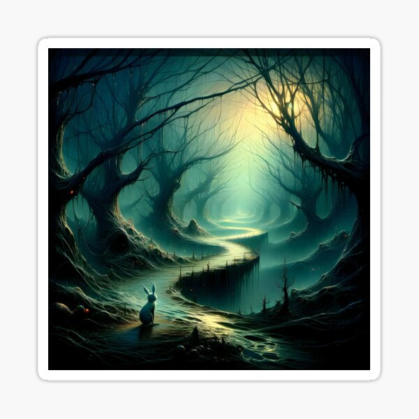 "Down the Rabbit Hole" Sticker for Sale by egypsianrubie | Redbubble