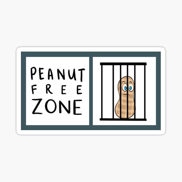 "Peanut free zone" Sticker for Sale by DesignsbySimons | Redbubble