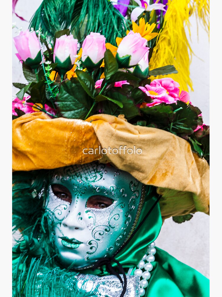 "Venetian carnival mask with flowers" Sticker for Sale by carlotoffolo ...