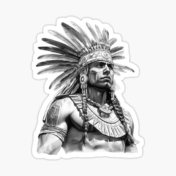 "Aztec Warrior Man Chicano Mexican Azteca Maya " Sticker for Sale by ...