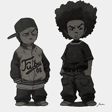 "Boondocks Huey & Riley Drawing by Simon Born 2024" Sticker for Sale by ...