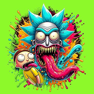 "Evil Rick and Morty" Sticker for Sale by Uraharashoten | Redbubble