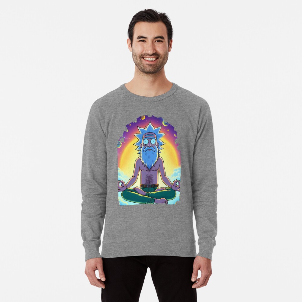 "Meditating Rick Sanchez " Sticker for Sale by Uraharashoten | Redbubble