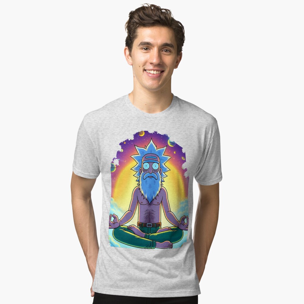 "Meditating Rick Sanchez " Sticker for Sale by Uraharashoten | Redbubble