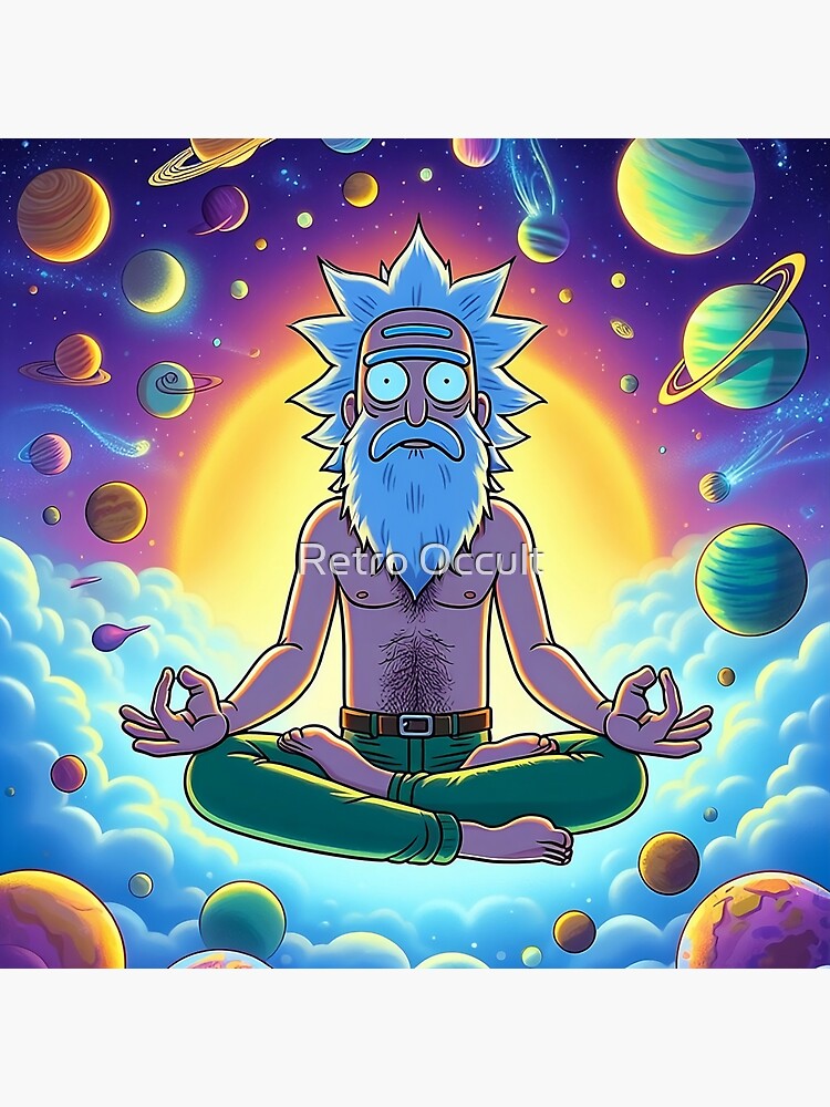 "Meditating Rick Sanchez " Sticker for Sale by Uraharashoten | Redbubble