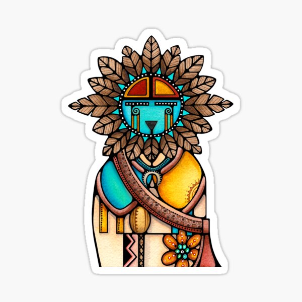 " Sun Kachina Tawa Katsinam Hopi Indigenous American Art" Sticker for ...