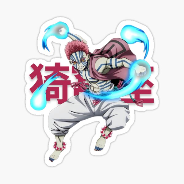 "Upper Moon 3 : Akaza" Sticker for Sale by Anime Maze | Redbubble