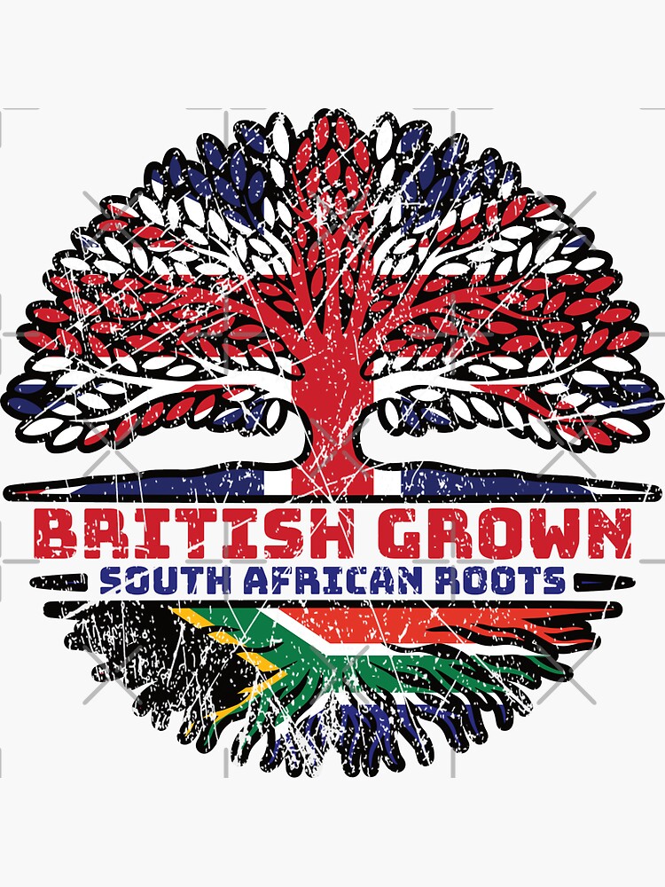 "South African South Africa Uk United Kingdom British Tree Roots Flag ...