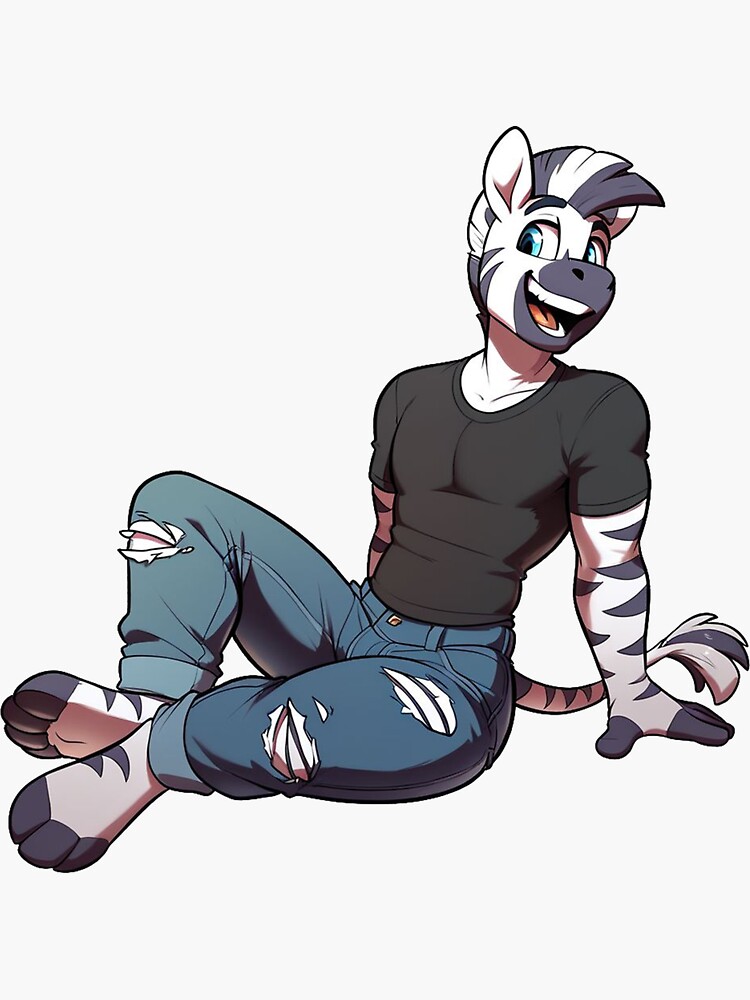 "Zebra Furry Art Design" Sticker for Sale by Evelyns-Furries | Redbubble