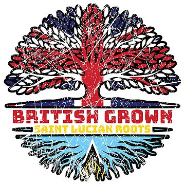 "Saint Lucia Saint Lucian British UK Tree Roots Flag" Sticker for Sale ...