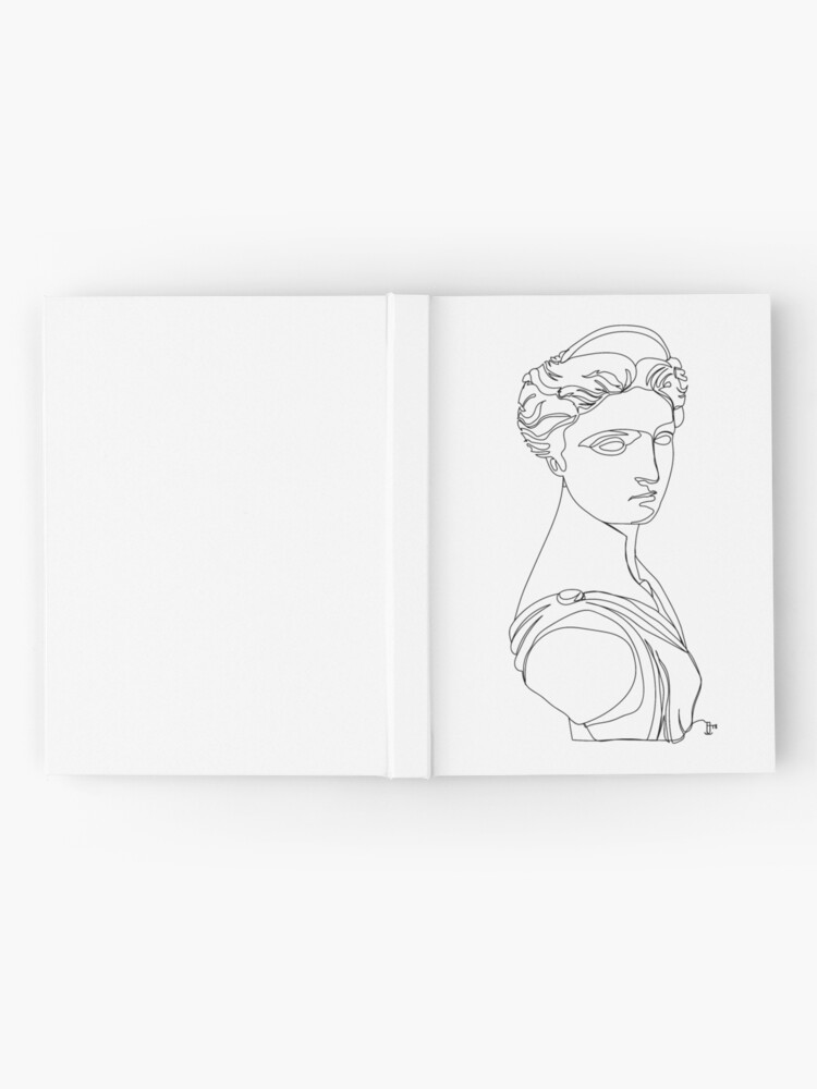 "Artemis, Greek Statue - One Line Drawing" Hardcover Journal by ...