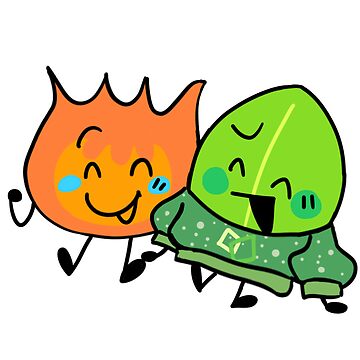 "Fire and Leafy (BFB) [BFDI]" Sticker for Sale by Bruhtasticbruh ...