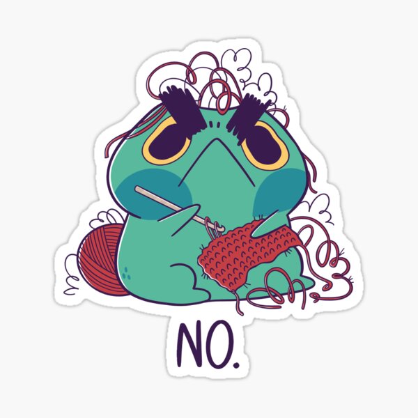 "Angry Frog Crochet 7" Sticker for Sale by TaylorRoss1 | Redbubble