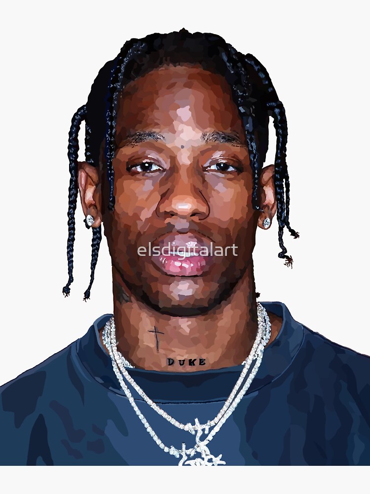 "Travis Scott" Sticker for Sale by elsdigitalart | Redbubble