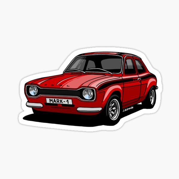 "The iconic Mexico MK1 red with black stripes" Sticker by José Antonio ...