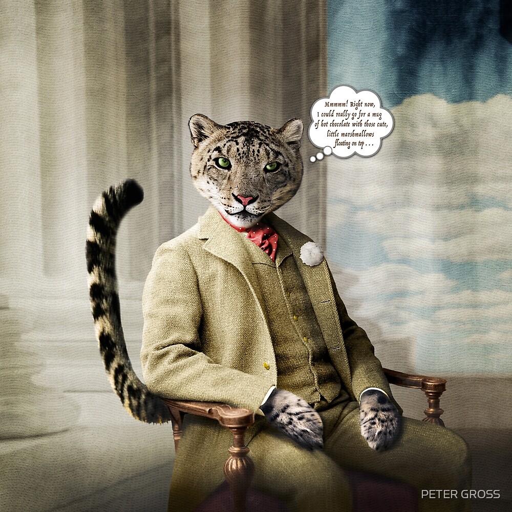 "Sir Sebastian Snow Leopard" by PETER GROSS | Redbubble