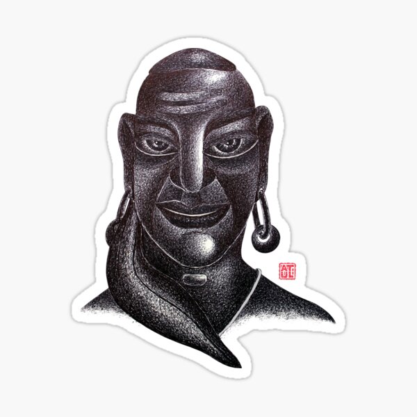 "Indian Priest called Pandit Portrait" Sticker for Sale by WigglyLines ...