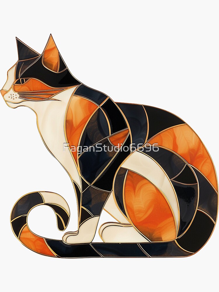 "Art Deco Cat design" Sticker for Sale by FaganStudio6696 | Redbubble