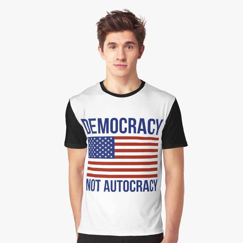 "Democracy not autocracy " Sticker for Sale by RACHELDF | Redbubble