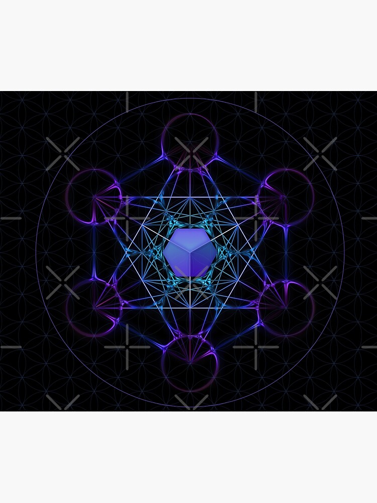 "Metatron's Cube - Psychedelic Wall Art" Tapestry for Sale by ...