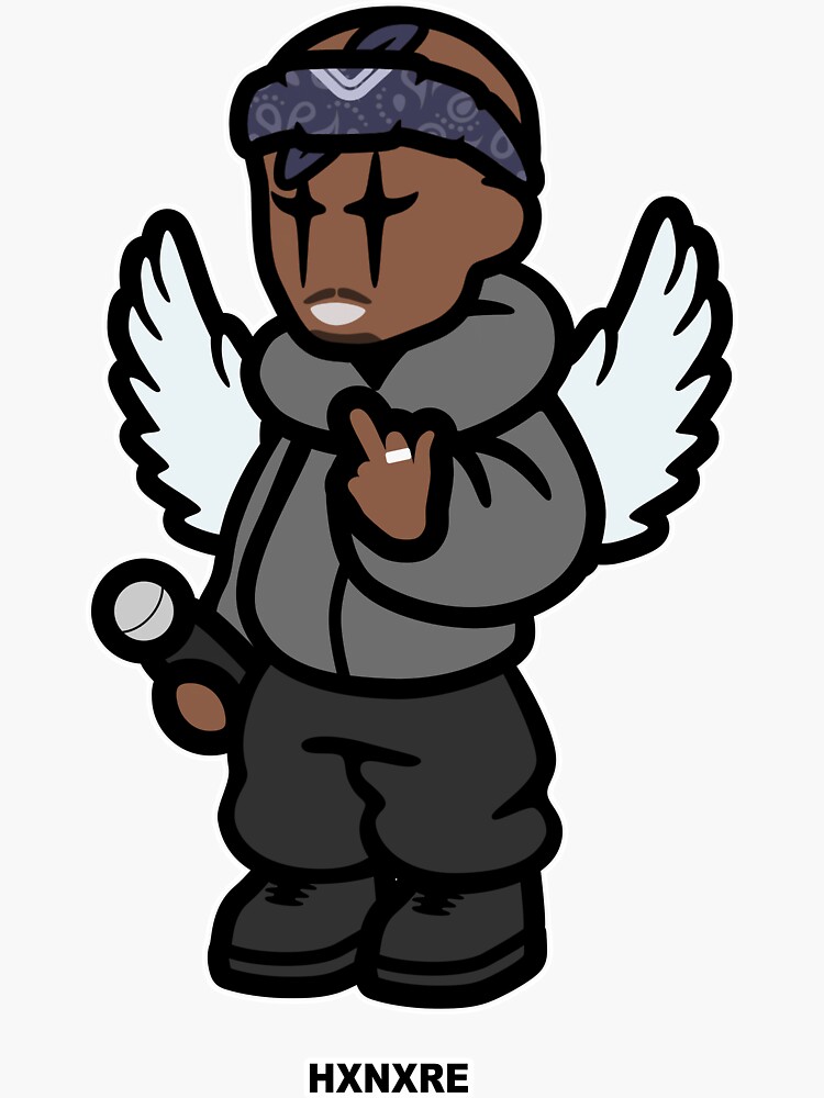 "Gangster Angel 2Pac Tribute Character" Sticker for Sale by HXNXRE ART ...
