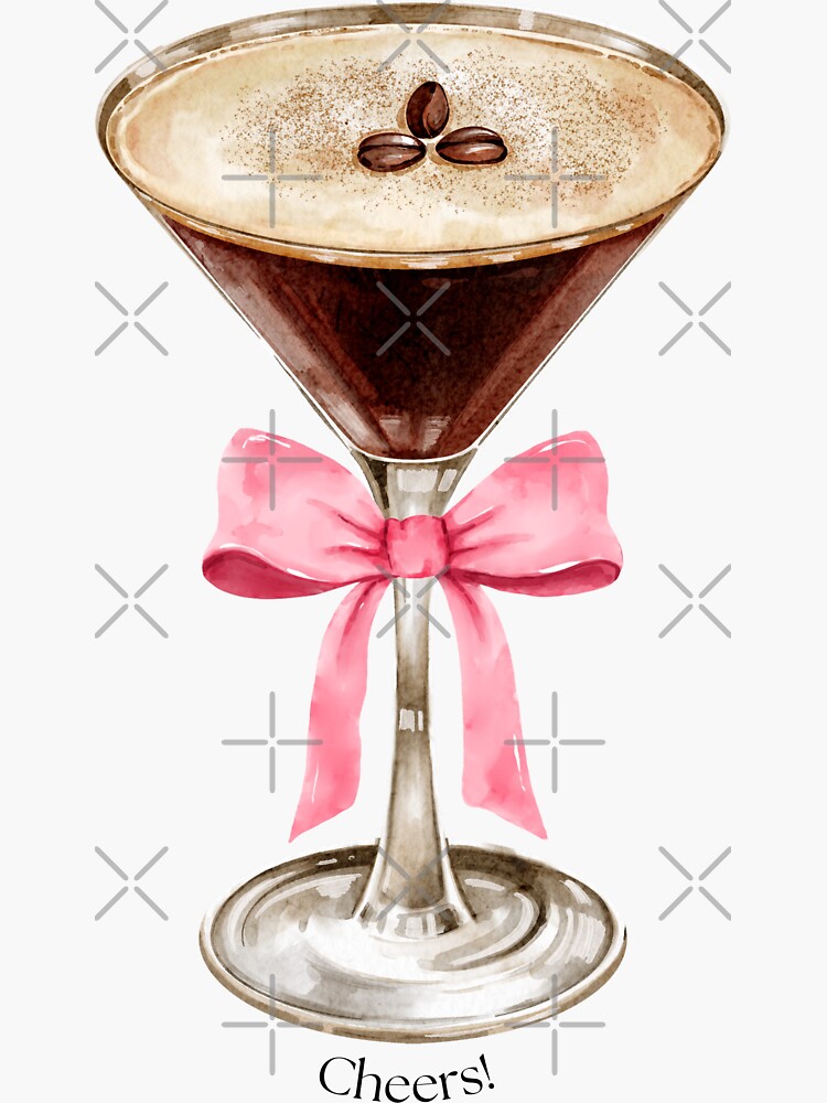 "Espresso Martini Coquette Bow " Sticker for Sale by HeyDaisyShop ...