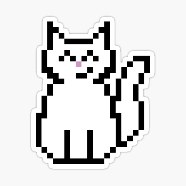 "White Cat Pixel Art" Sticker for Sale by bugpixels | Redbubble