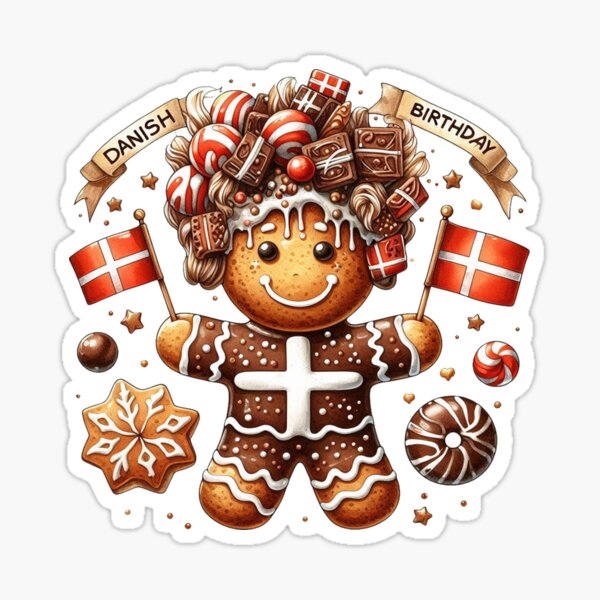 "Danish Birthday, Kagemnational Cake Danish Birthday" Sticker for Sale ...